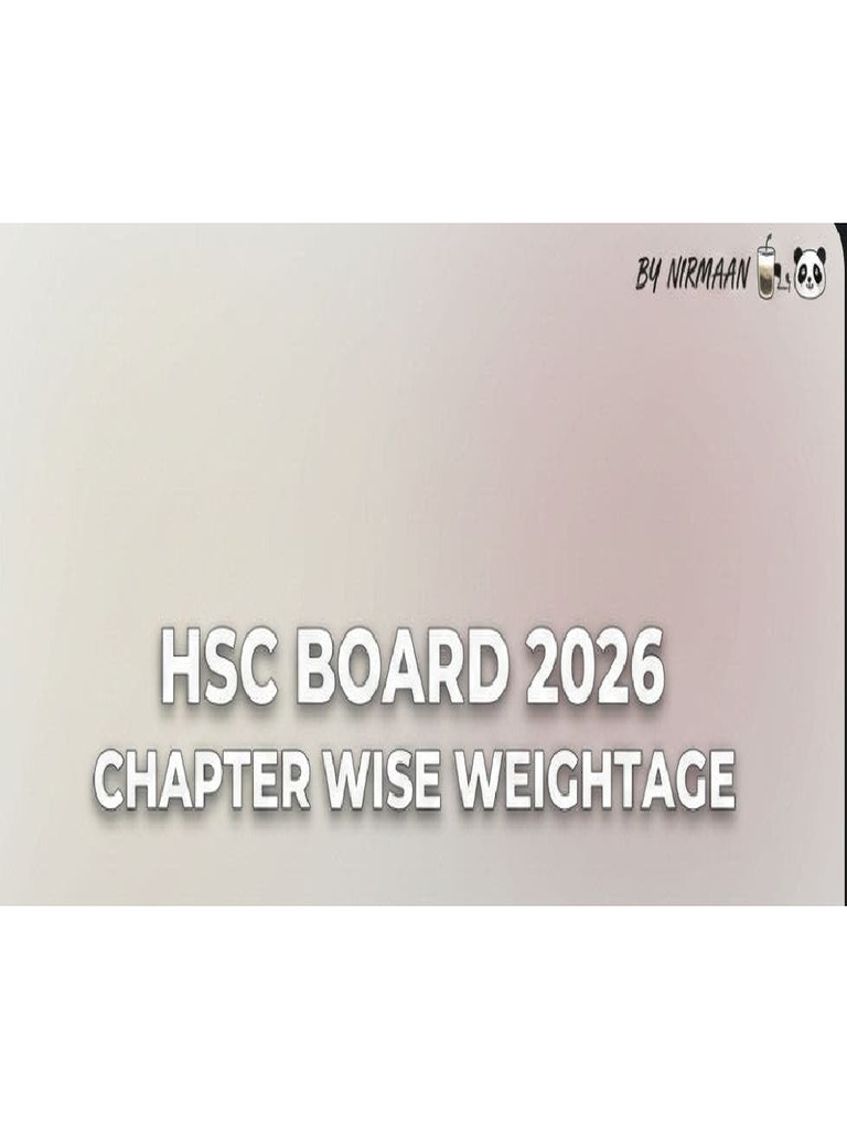 Hsc Board 2026 Chapter Wise Weightage ?? | PDF