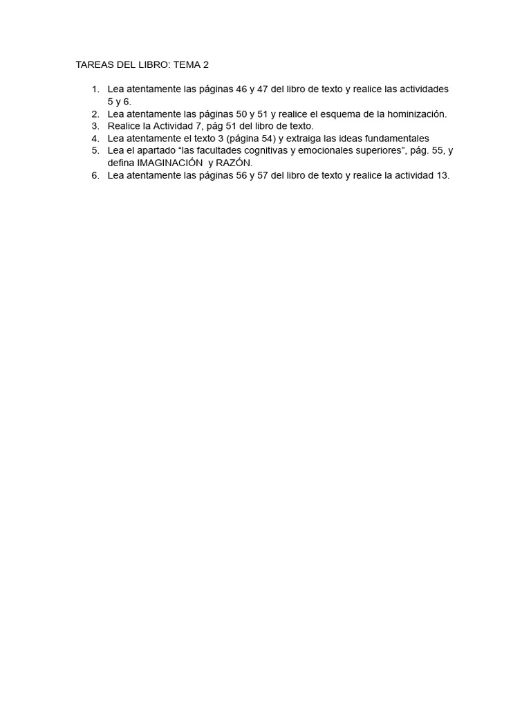 Tareas Del Libro Tema 2 | PDF