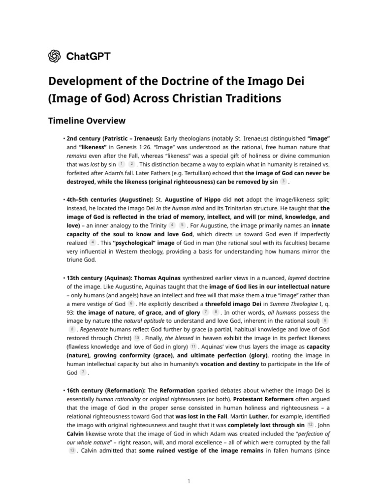 2development of The Doctrine of The Imago Dei (Image of God) Across ...