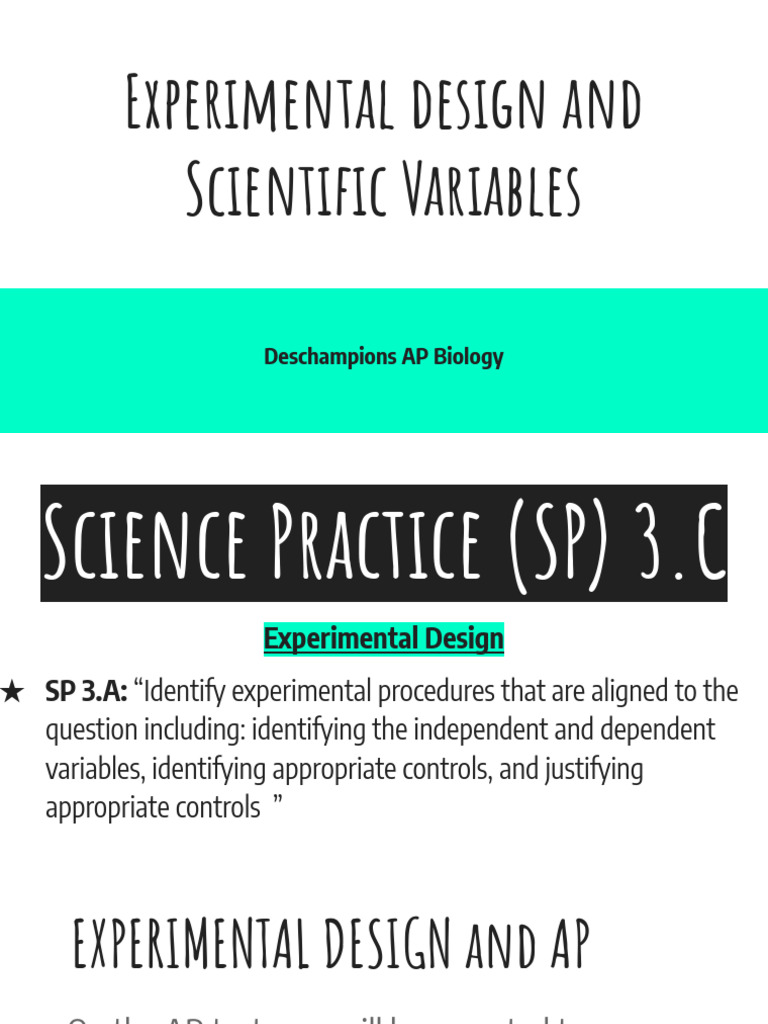 AP Biology Experimental Design Guide | PDF | Experiment | Hypothesis
