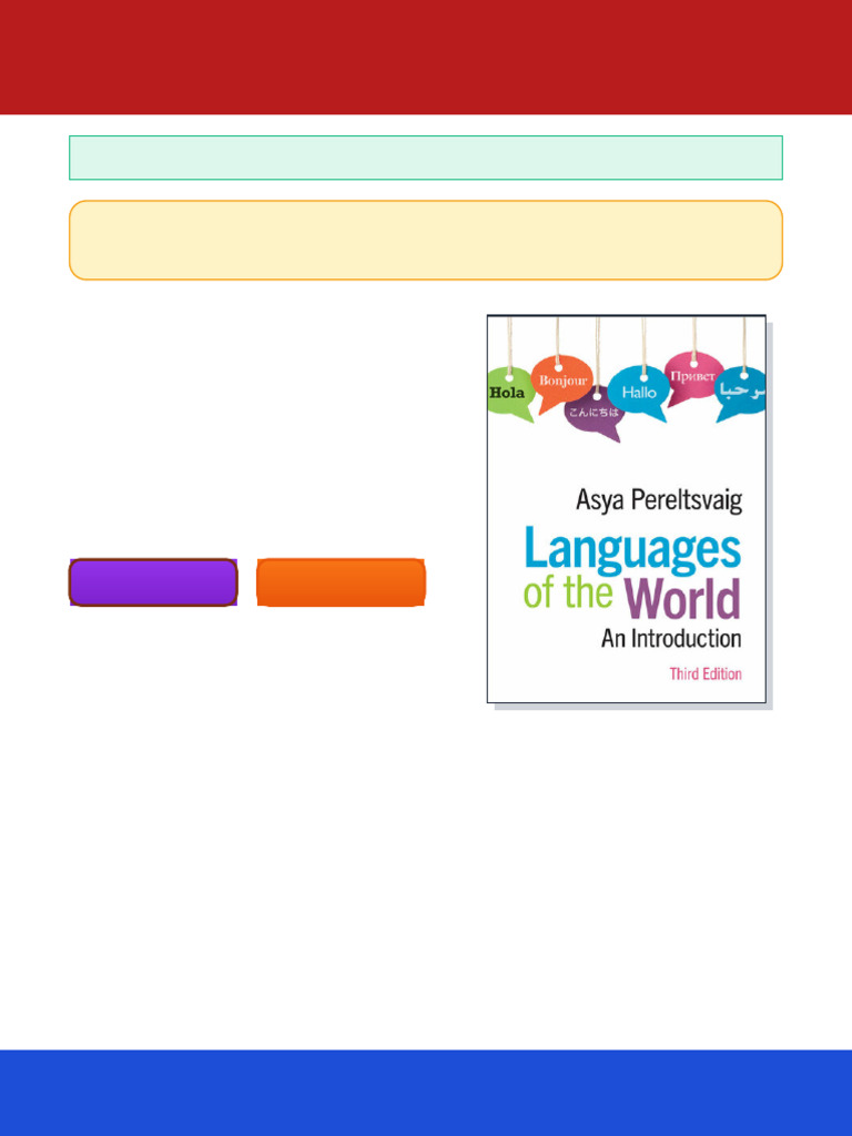 Languages of The World An Introduction 3rd Edition Asya Pereltsvaig ...