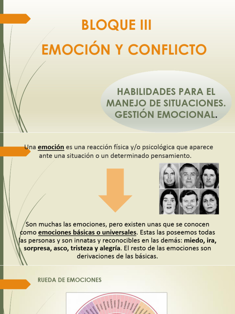 Gestión Emocional y Manejo de Conflictos | PDF | Las emociones ...