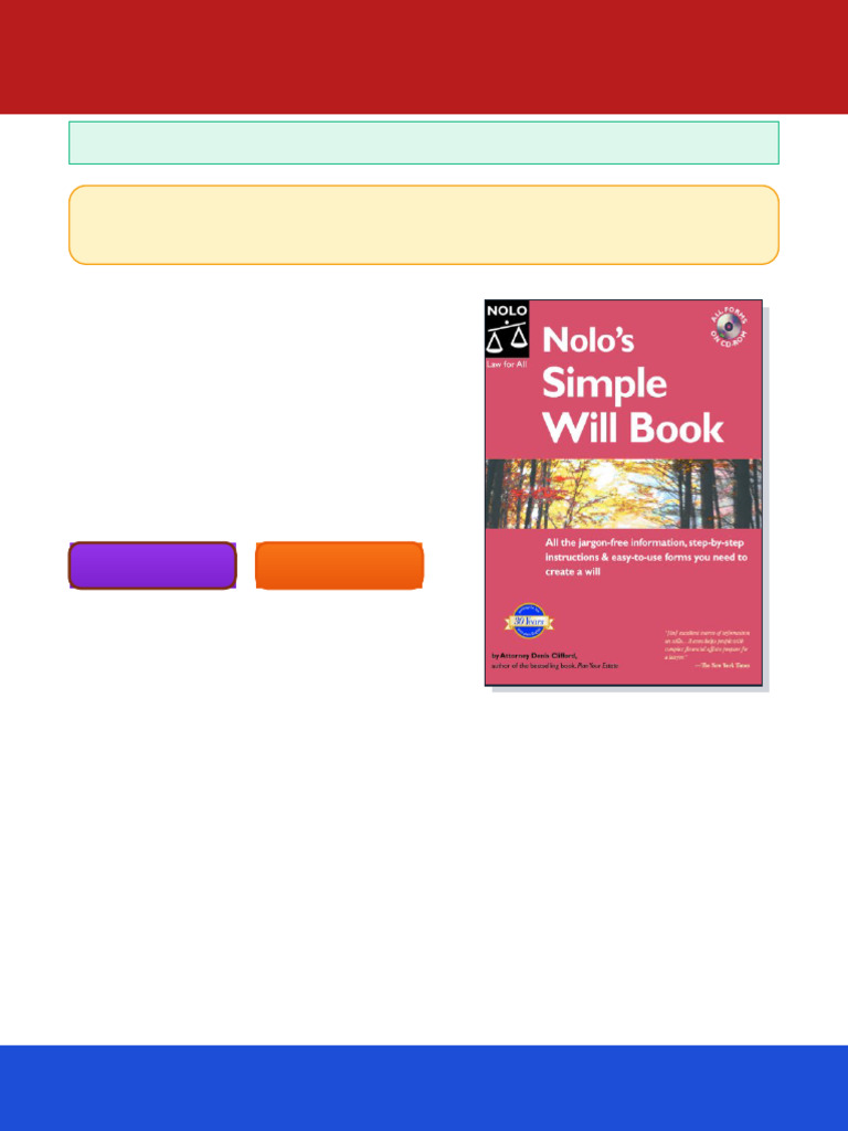 Nolo s Simple Will Book 6th Edition Denis Clifford ebook pro digital ...