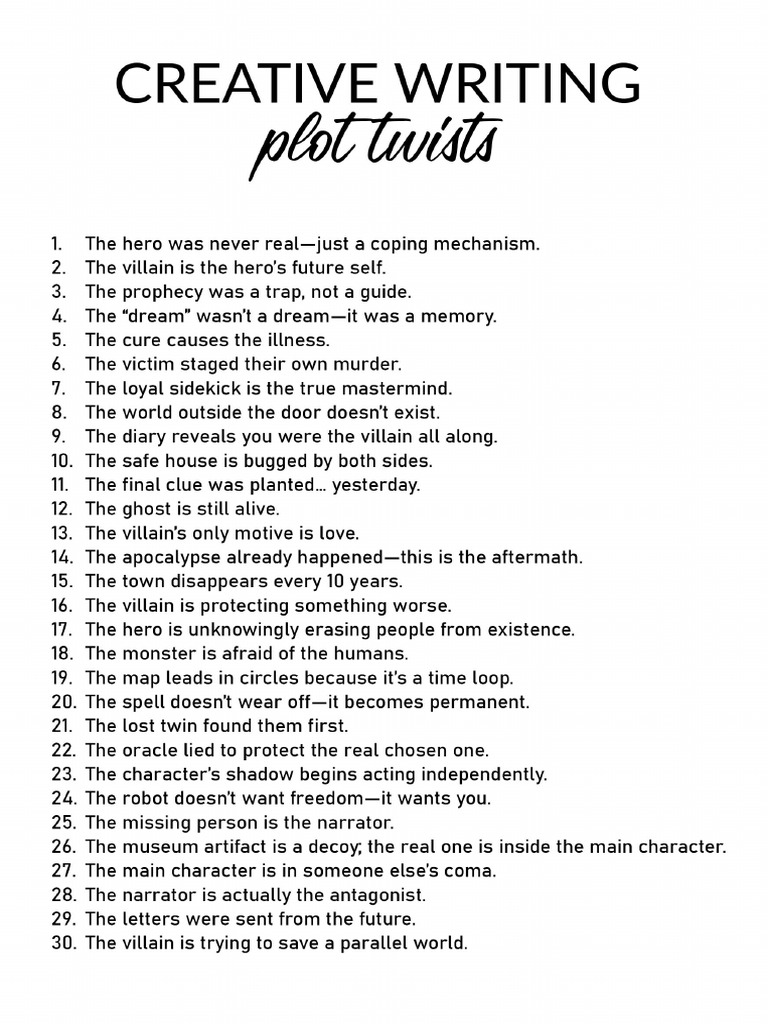 Creative Writing Plot Twists | PDF