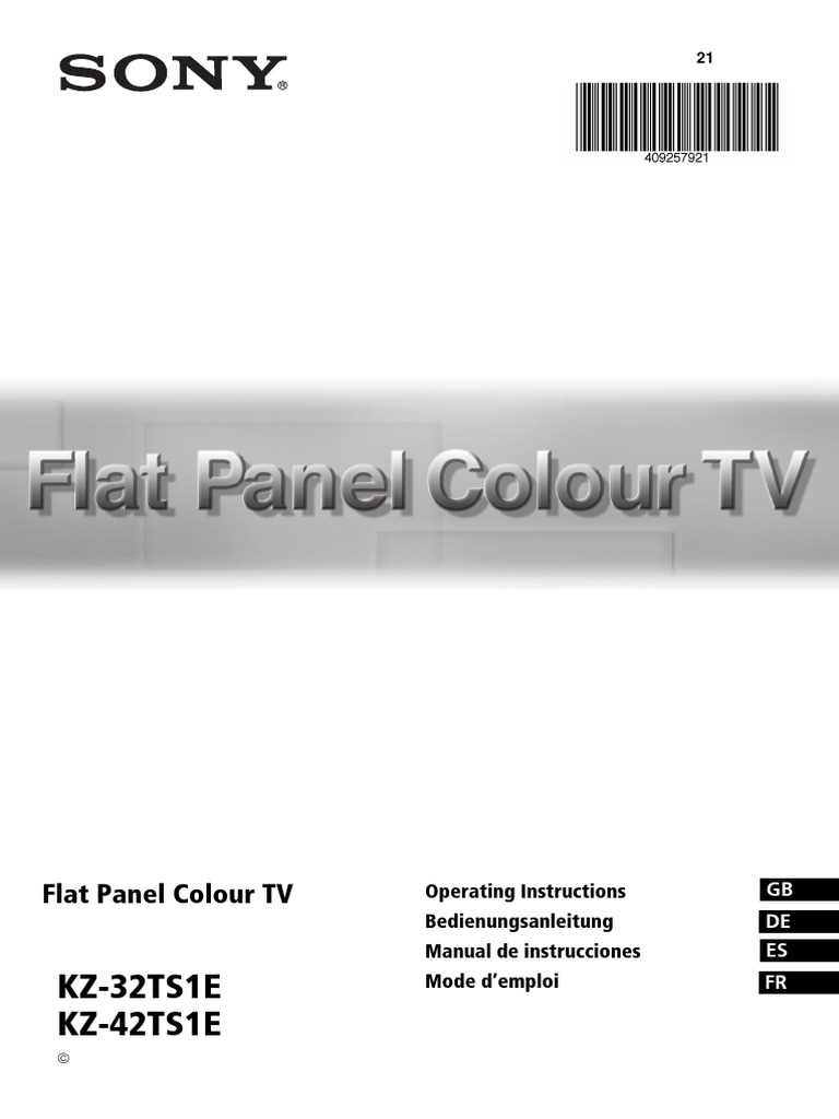 Sony Flat Panel TV Operating Manual | PDF | Electrical Connector | Fuse ...