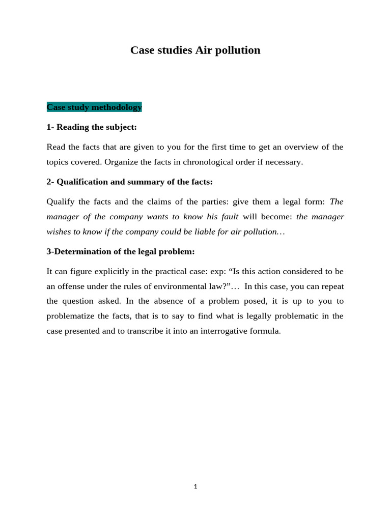 Air Pollution Case Studies and Legal Issues | PDF | Natural Environment