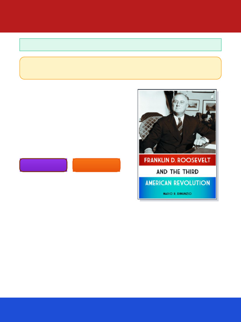 Franklin D Roosevelt and The Third American Revolution 1st Edition ...