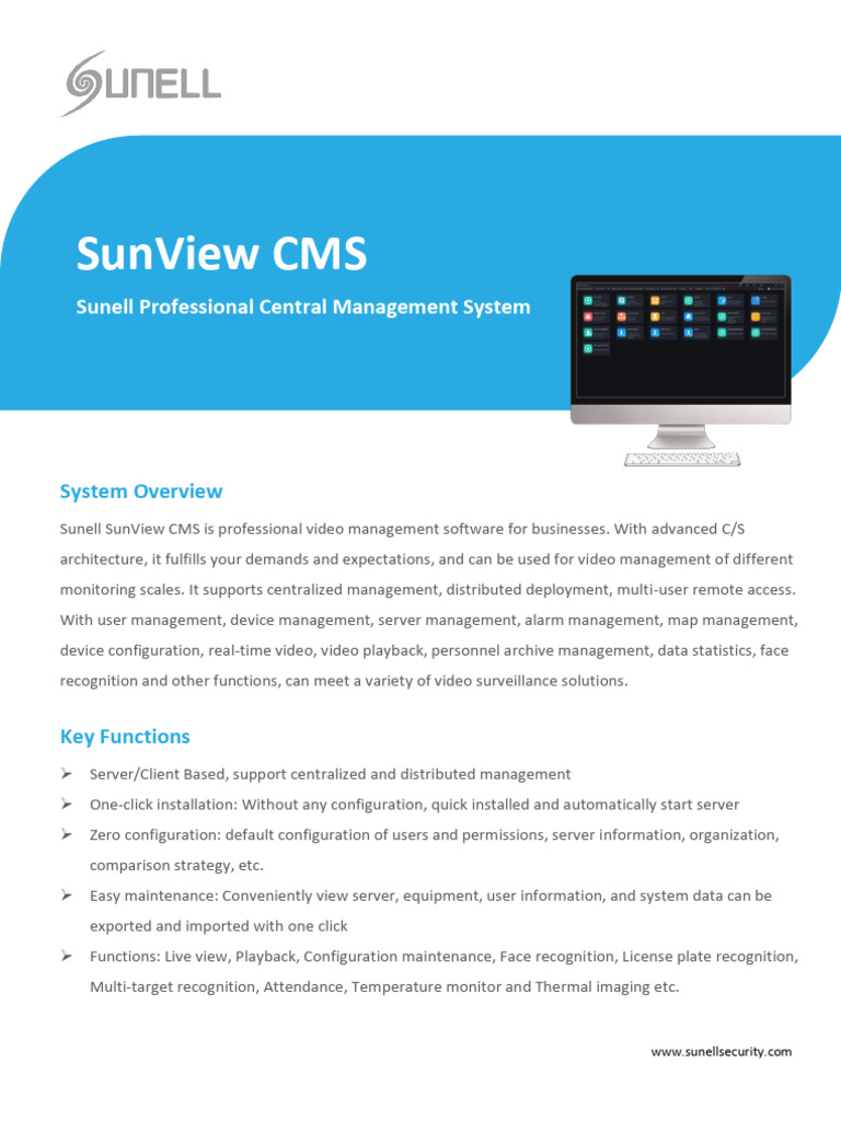 Sunell SunView CMS: Video Management Software | PDF | Server (Computing ...