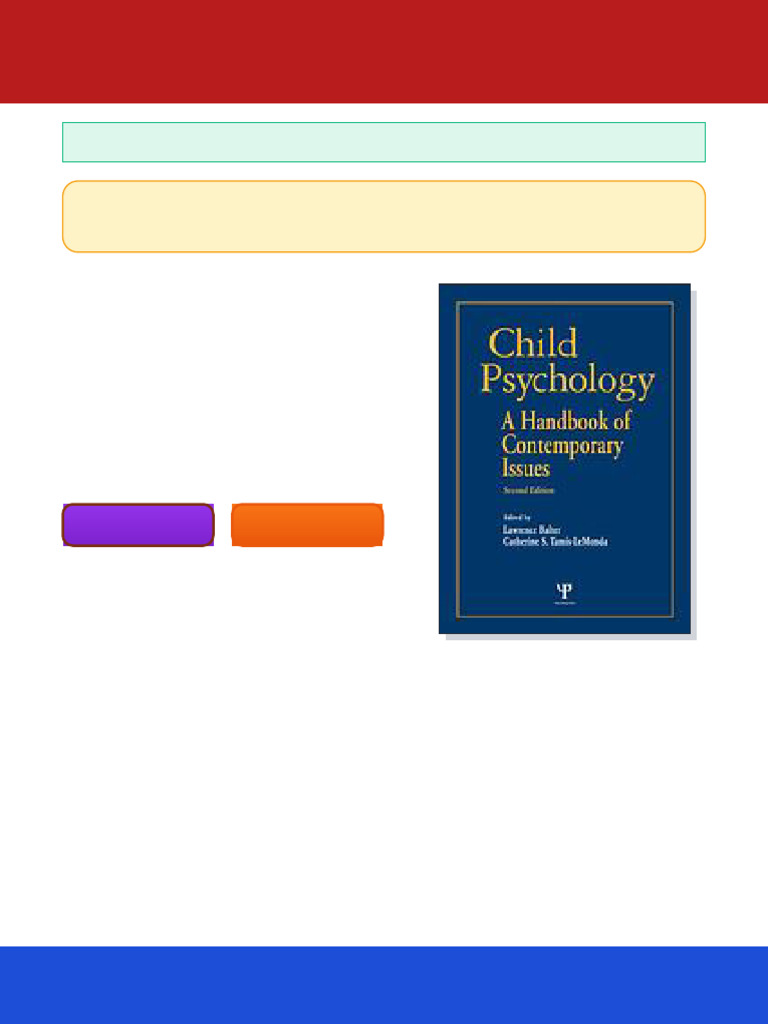 Child psychology a handbook of contemporary issues 2nd ed Edition ...
