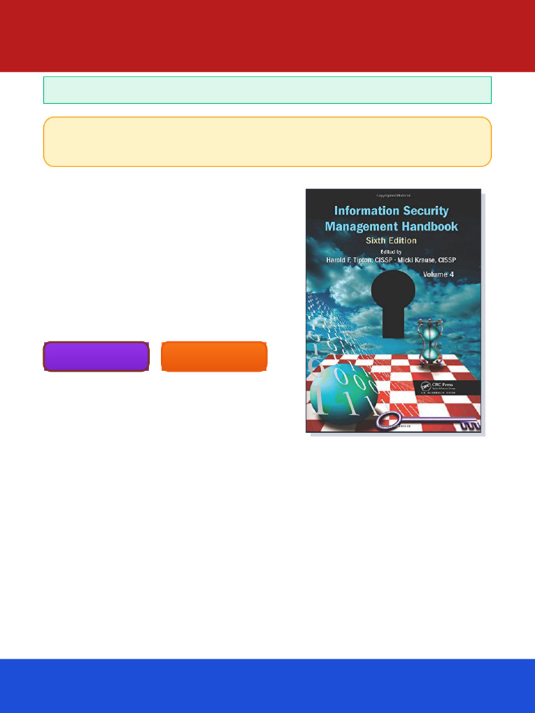 Information Security Management Handbook 6th Edition Harold F. Tipton ebook enhanced chapter ...