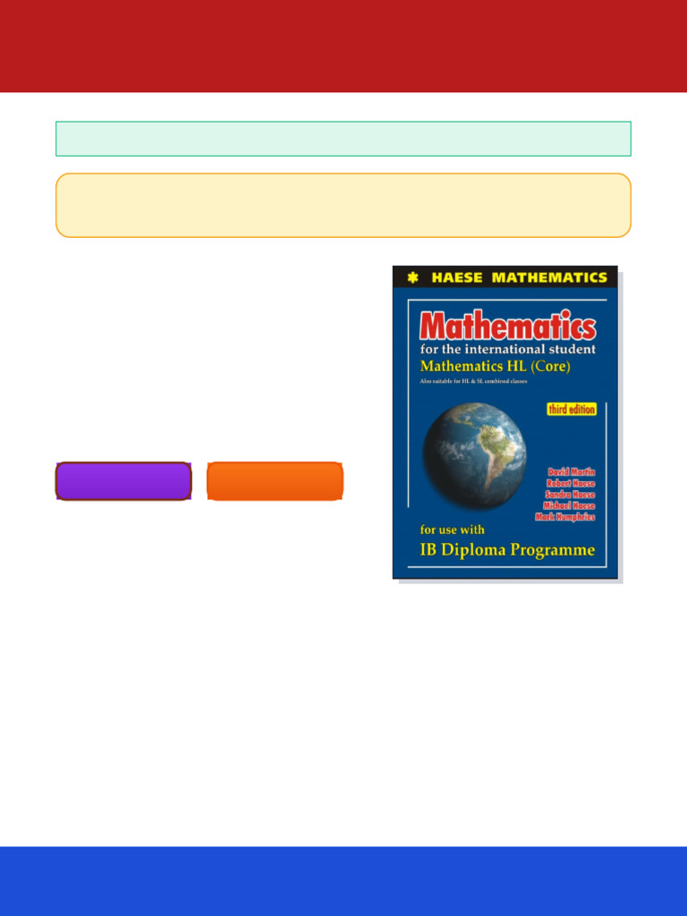 Mathematics Mathematics HL Core 3rd Edition David Martin Robert Haese ...
