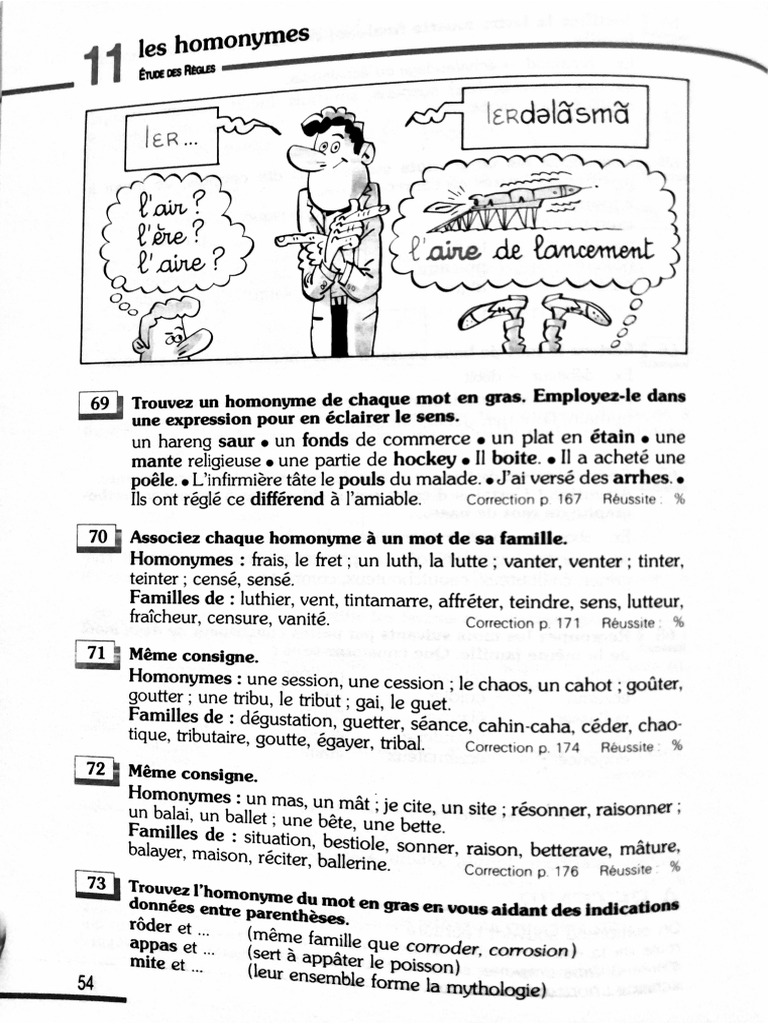 Orthographe Et Vocabulaire - Les Homonymes | PDF