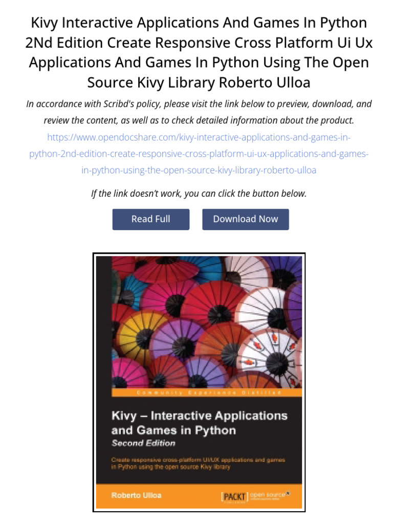 Kivy Interactive Applications and Games in Python 2nd Edition Create ...