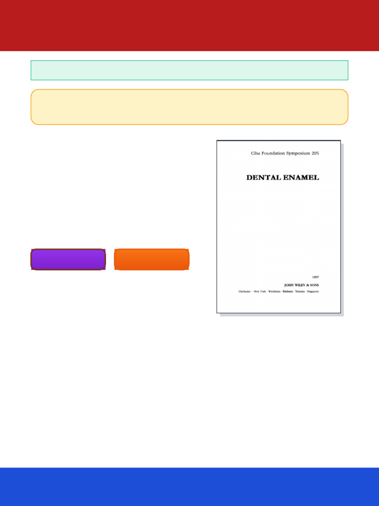 Dental Enamel 1st Edition by Derek Chadwick, Gail Cardew ISBN ...