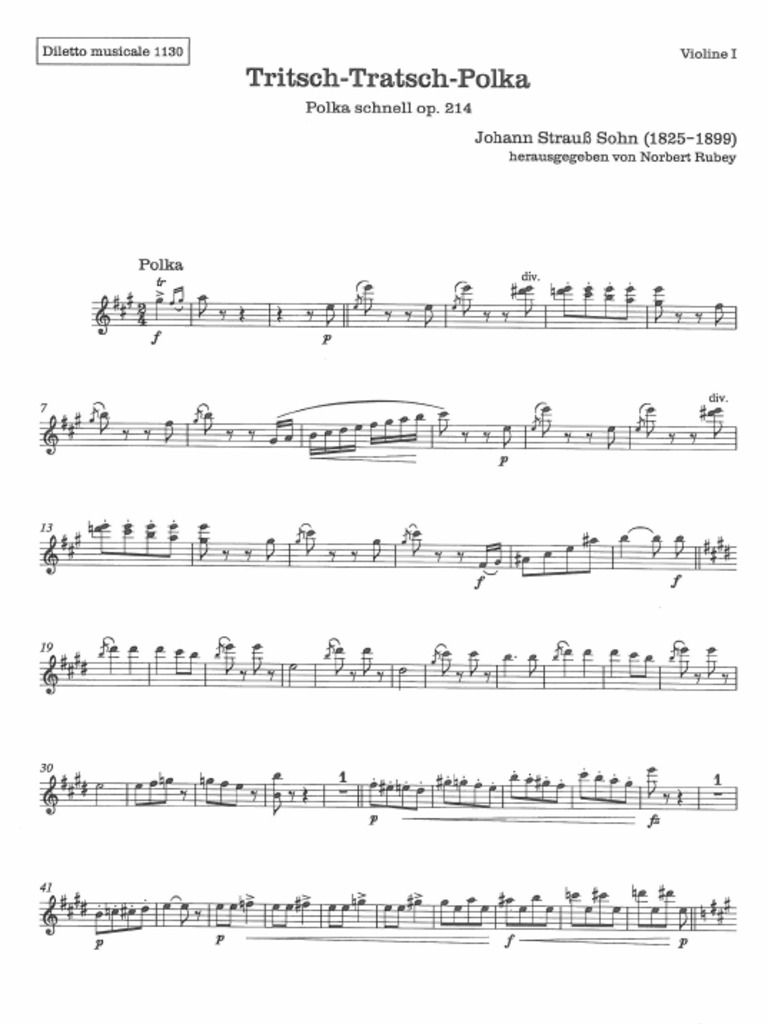 Tritsch Tratsch Polka. Violine I | PDF