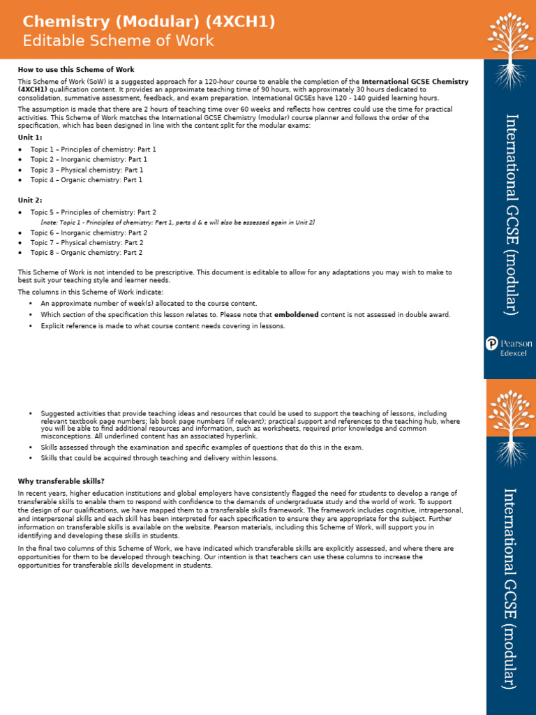 International Gcse Chemistry Modular Scheme of Work | PDF | Solubility ...