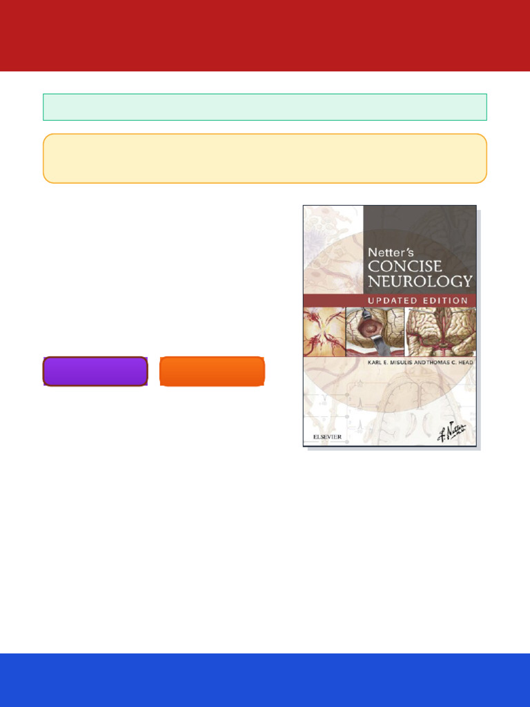 Netter's Concise Neurology Updated Edition (Netter Clinical Science) Karl E. Misulis Md Phd ...