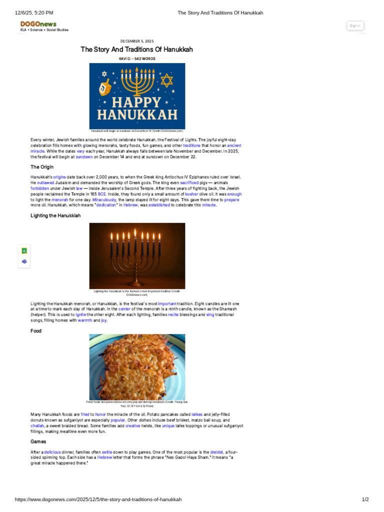 Hanukkah Traditions and Celebrations | PDF | Hanukkah | Jews And Judaism