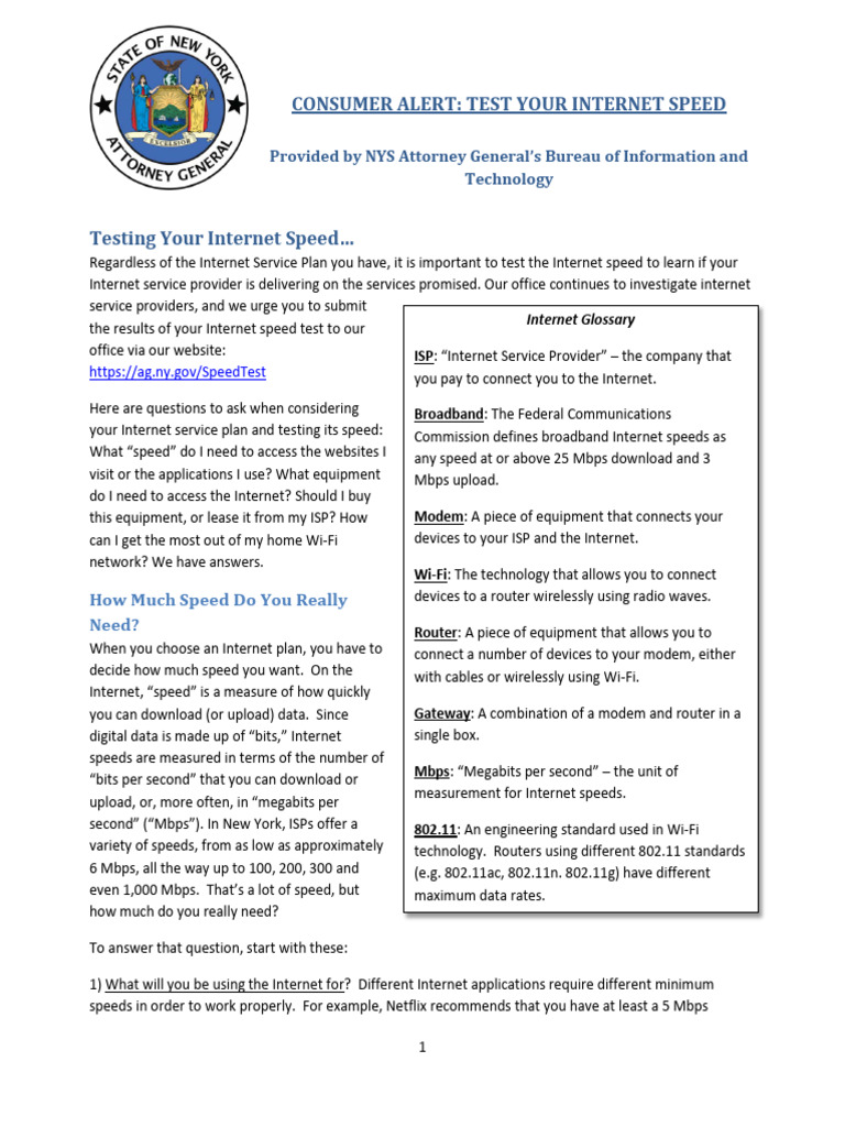 Consumer Alert Test Your Speed | PDF | Wi Fi | Internet Service Provider