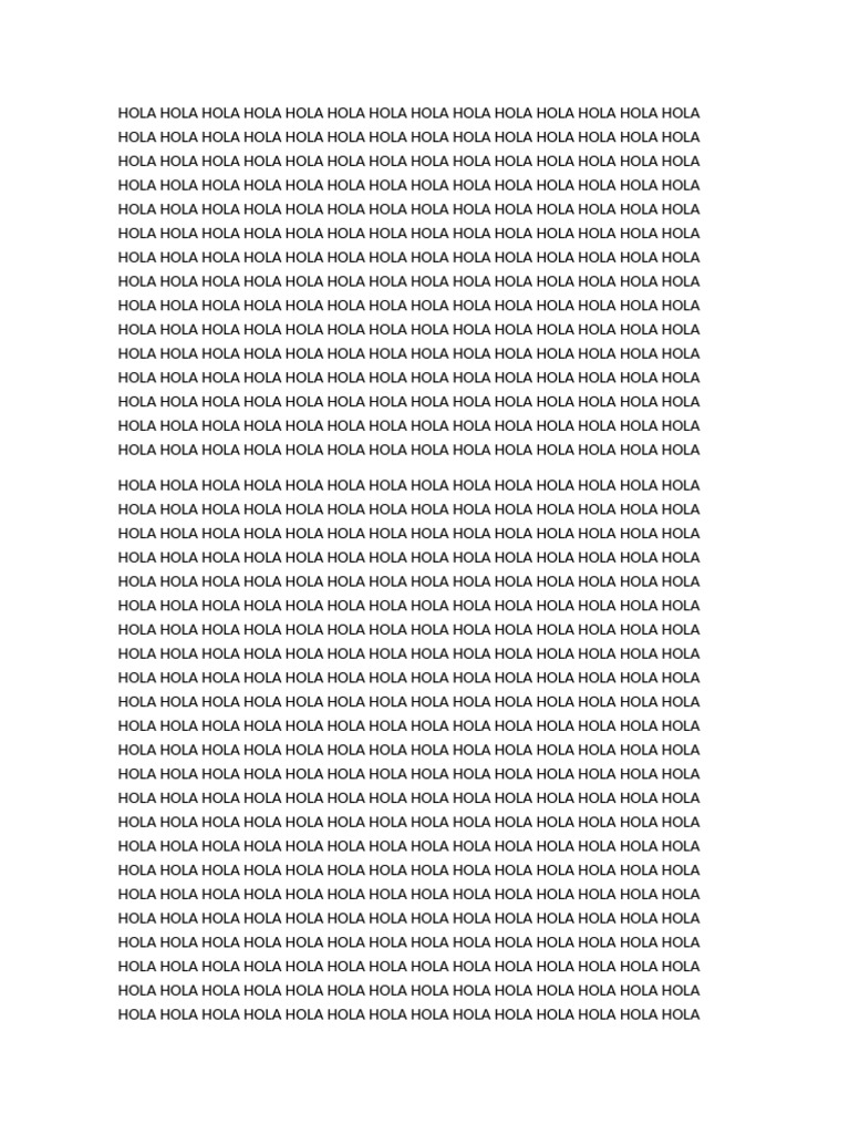 Repetitive "Hola" Text Document | PDF