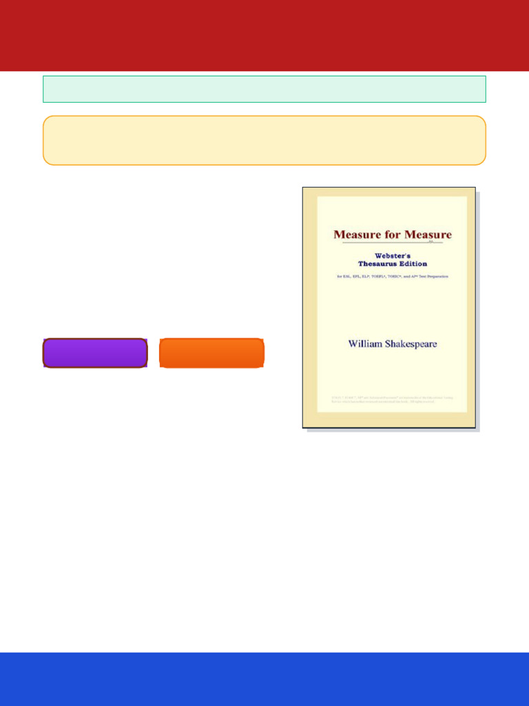 Measure for Measure William Shakespeare ebook immediate access | PDF ...