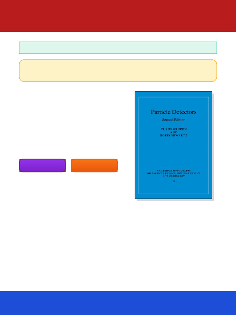 Particle Detectors 2nd Edition Cambridge Monographs On Particle Physics Nuclear Physics and ...