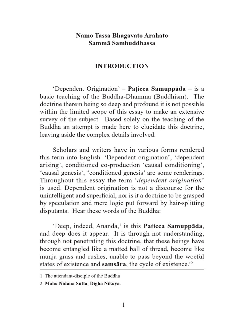 Understanding Dependent Origination in Buddhism | PDF | Four Noble ...