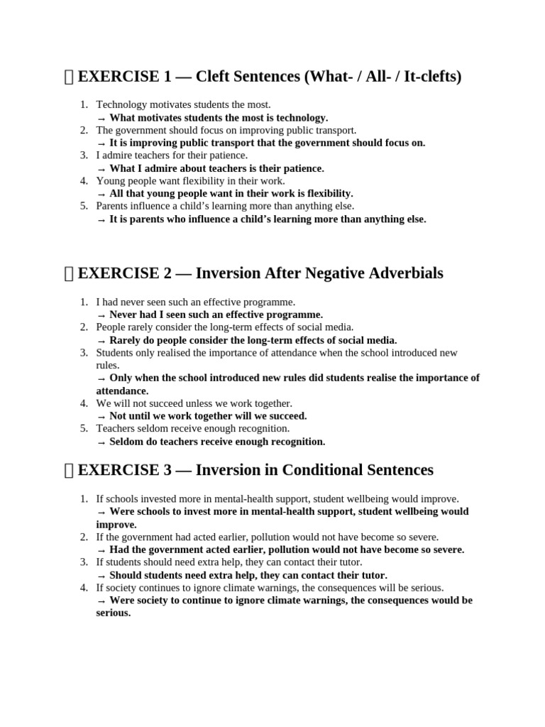 Types of Sentences Answer Key | PDF