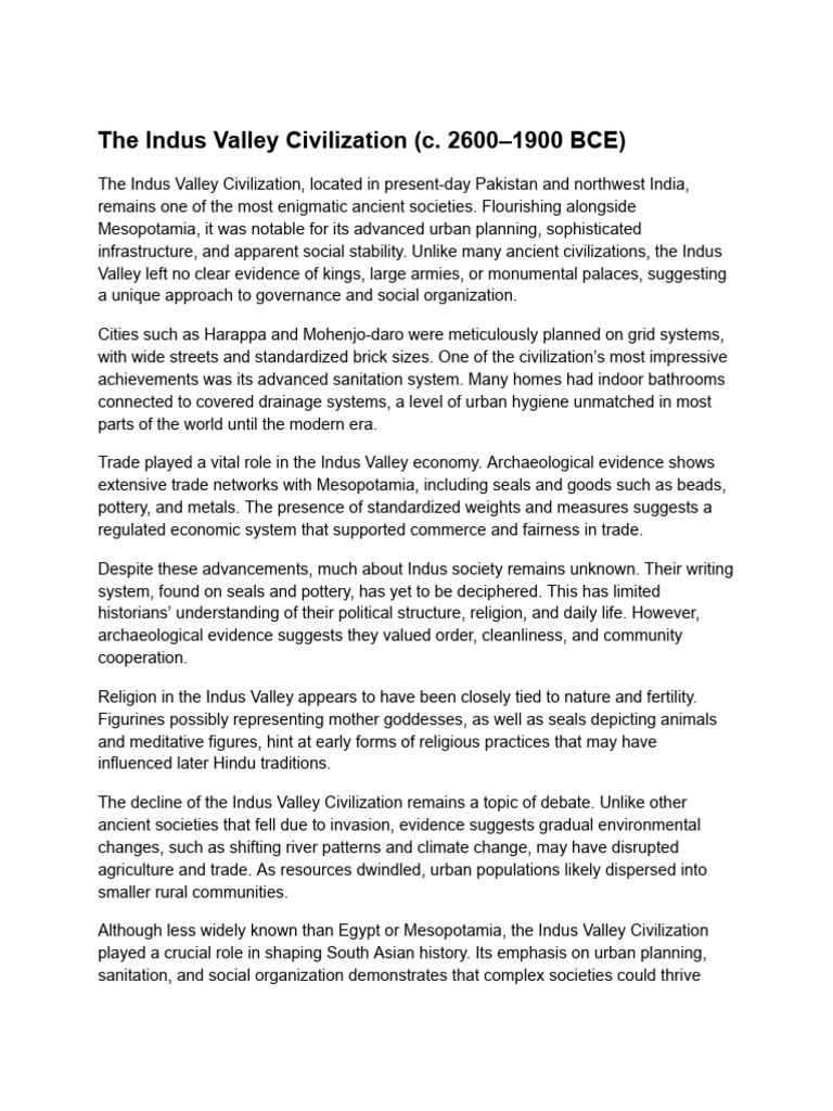 The Indus Valley | PDF | Civilization