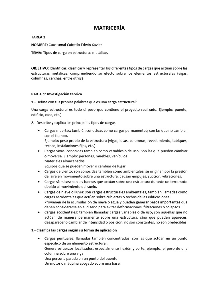 Tipos de Carga en Estructuras Metálicas | PDF | Viga (Estructura ...