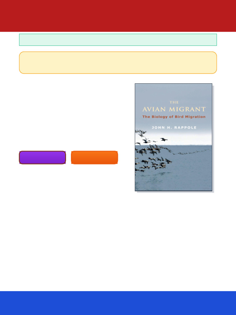 The Avian Migrant The Biology of Bird Migration Rappole ebook high ...