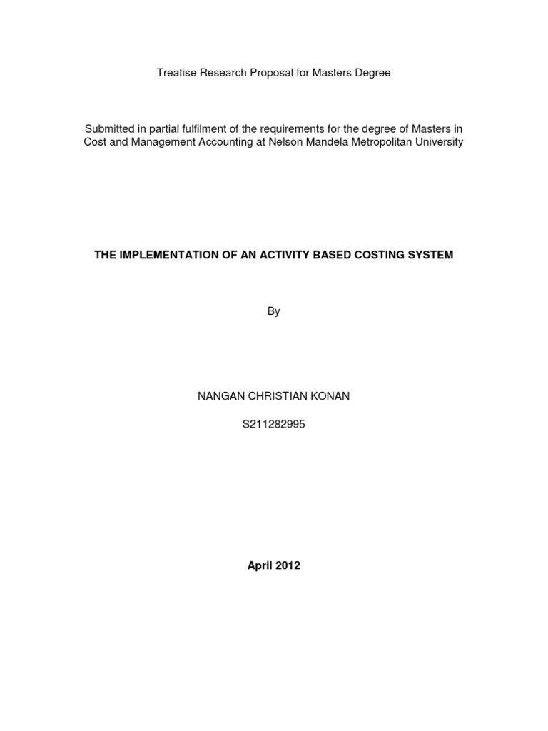 Proposal Implementing Activity-Based Costing | PDF | Management ...