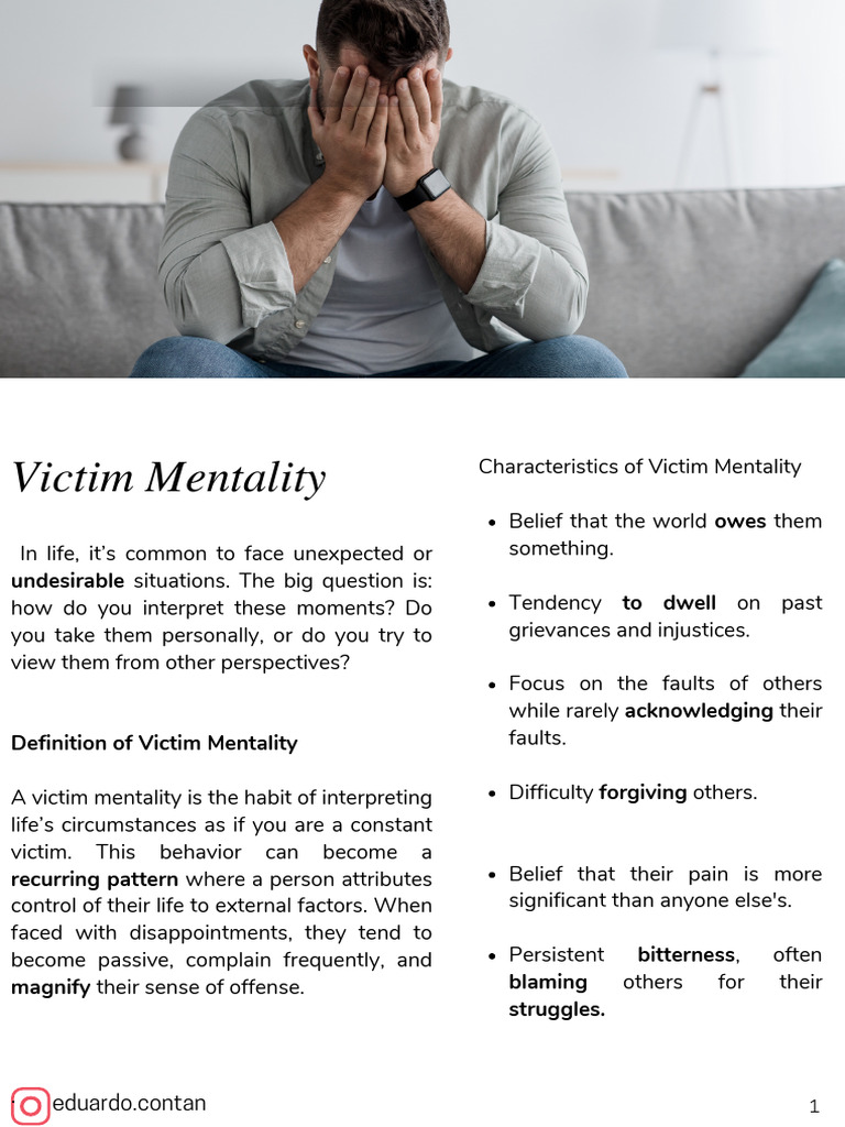 Understanding Victim Mentality Traits | PDF | Mindset | Psychology