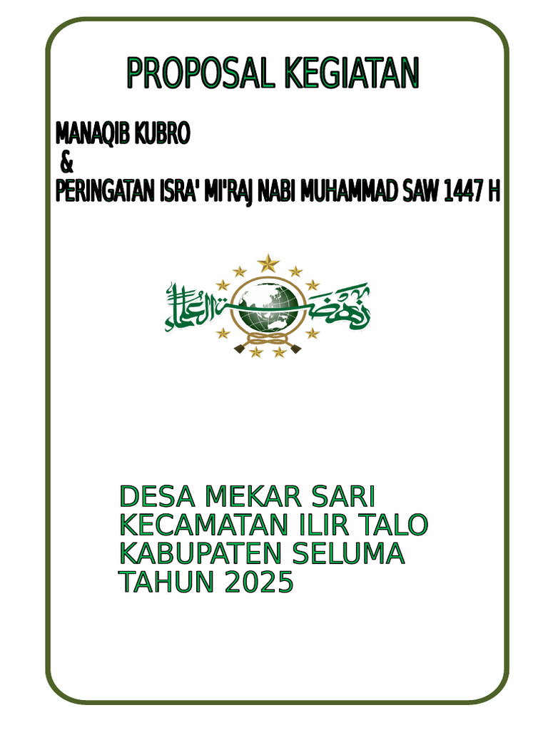 Proposal Manaqib Kubro 2025 Seluma | PDF