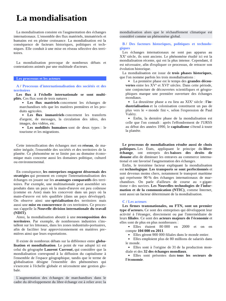 Comprendre la mondialisation moderne | PDF | Globalisation | Société ...