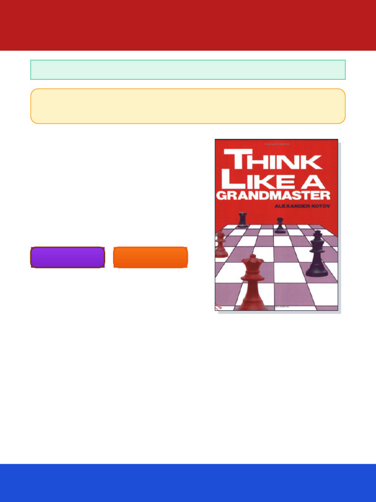 Think Like A Grandmaster Algebraic Edition Alexander Kotov Ebook ...