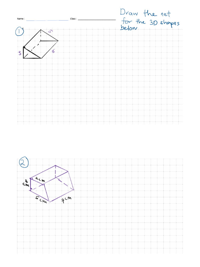 Nets of 3D Shapes | PDF
