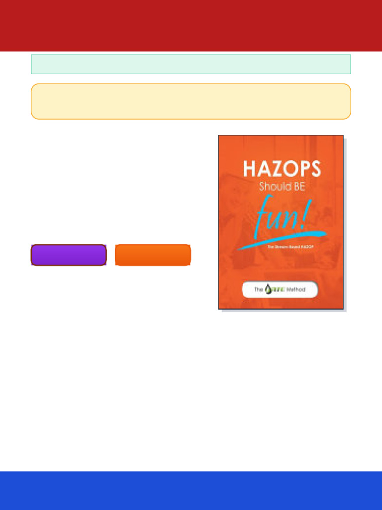 HAZOPs Should Be Fun The Stream Based HAZOP 1st Edition Duhon ebook ...