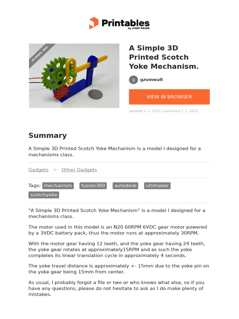 A Simple 3d Printed Scotch Yoke Mechanism 70e00658 0301 4af8 96df ...