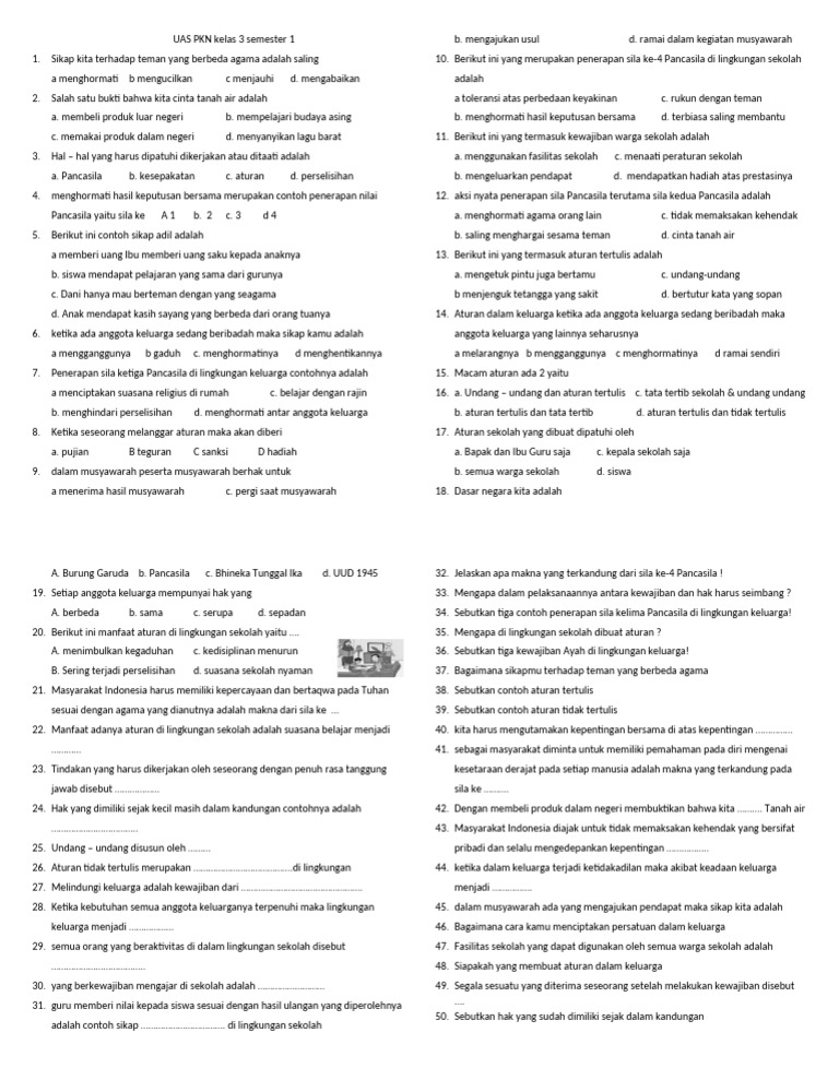 PKN kelas 3 smt 1 | PDF