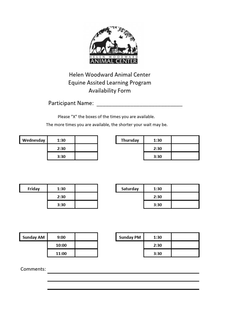 EAL Availability Form 2022 | PDF