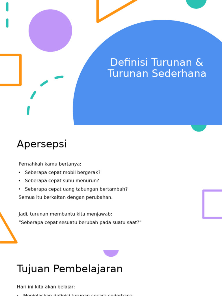 Definisi Turunan & Turunan Sederhana | PDF