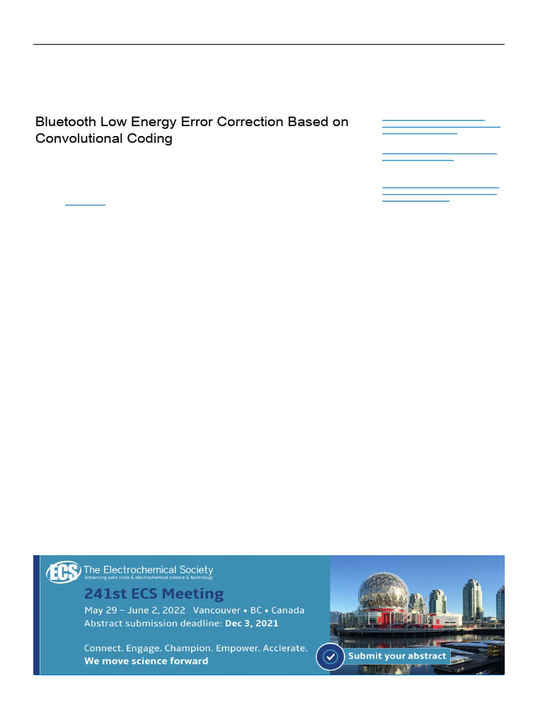 4-Bluetooth Low Energy Error Correction Based On Con | PDF | Error ...