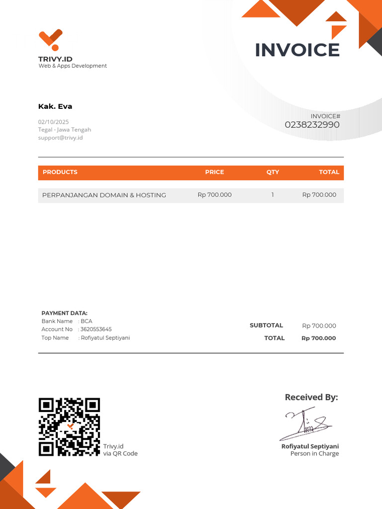 Invoice Perpanjangan @trivy - Id | PDF