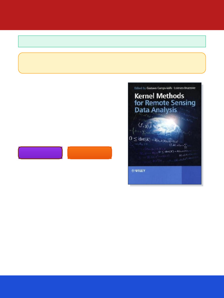 Kernel Methods for Remote Sensing Data Analysis 1st Edition Gustavo ...