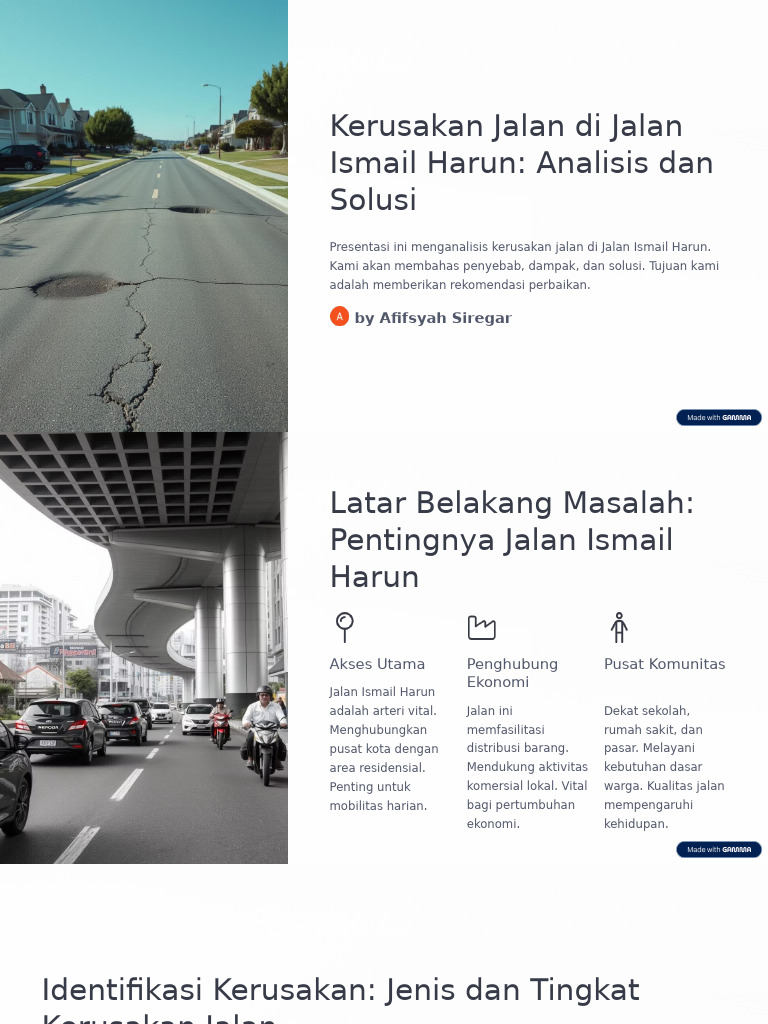Kerusakan Jalan Di Jalan Ismail Harun Analisis Dan Solusi | PDF