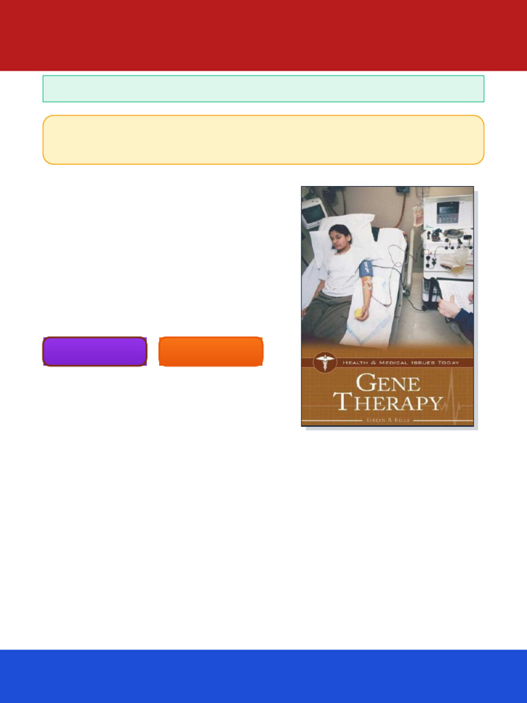 Gene Therapy 1st Edition Evelyn B. Kelly Ebook Demo PDF Version | PDF ...