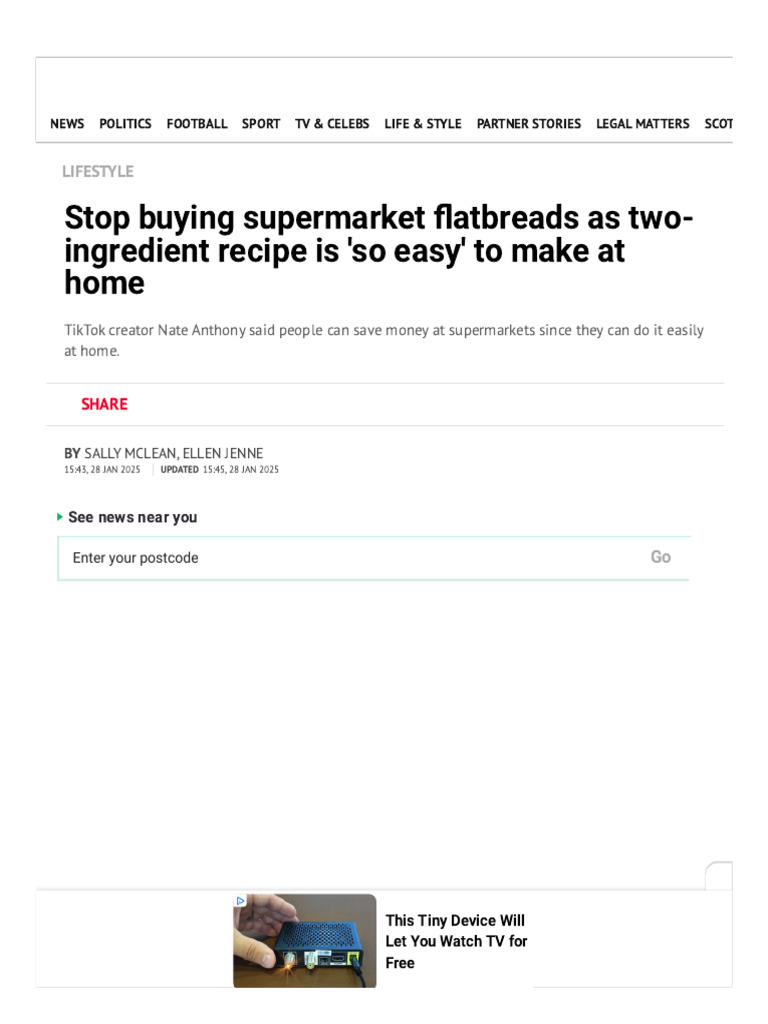 Stop Buying Supermarket Flatbreads As Two-Ingredient Recipe Is 'So Easy ...
