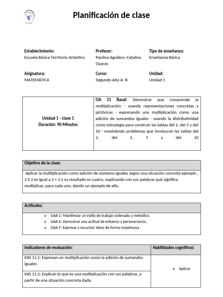 Planificacion de Marzo - Matematica | PDF | Educación primaria | Enseñando