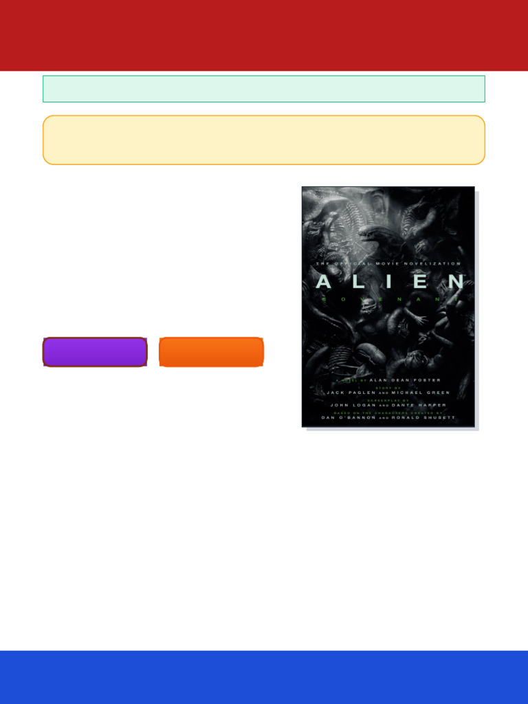 Alien Covenant 1st Edition Alan Dean Foster Ebook Polished PDF Edition ...